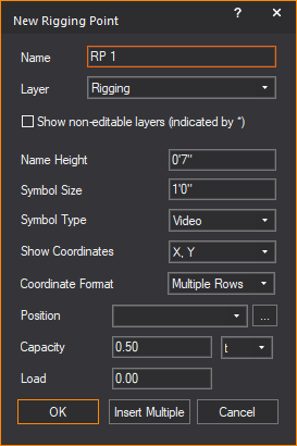 Drawing rigging points